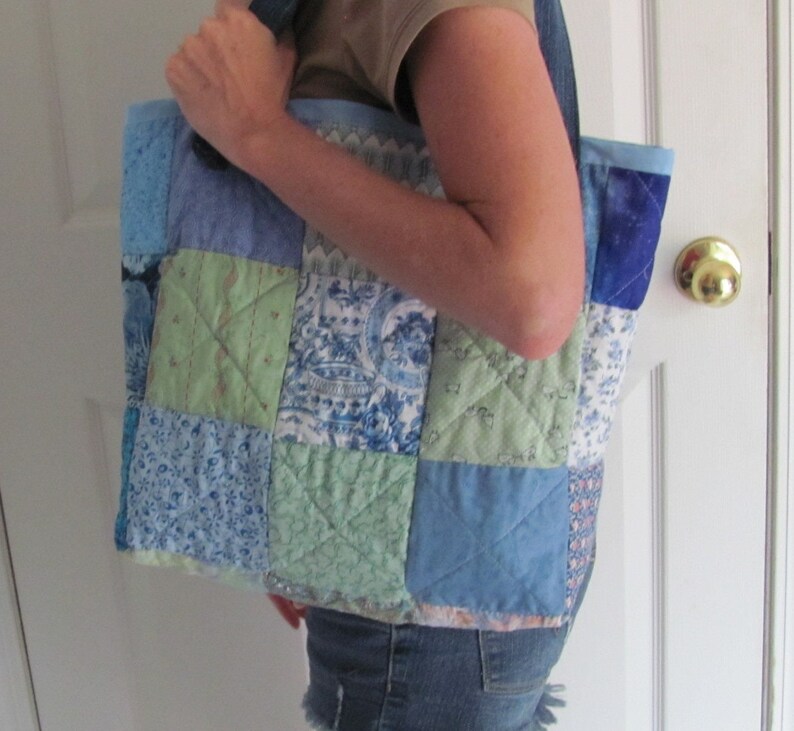 Tote Bag, Rag-quilted, Reversible, Colorful - Etsy