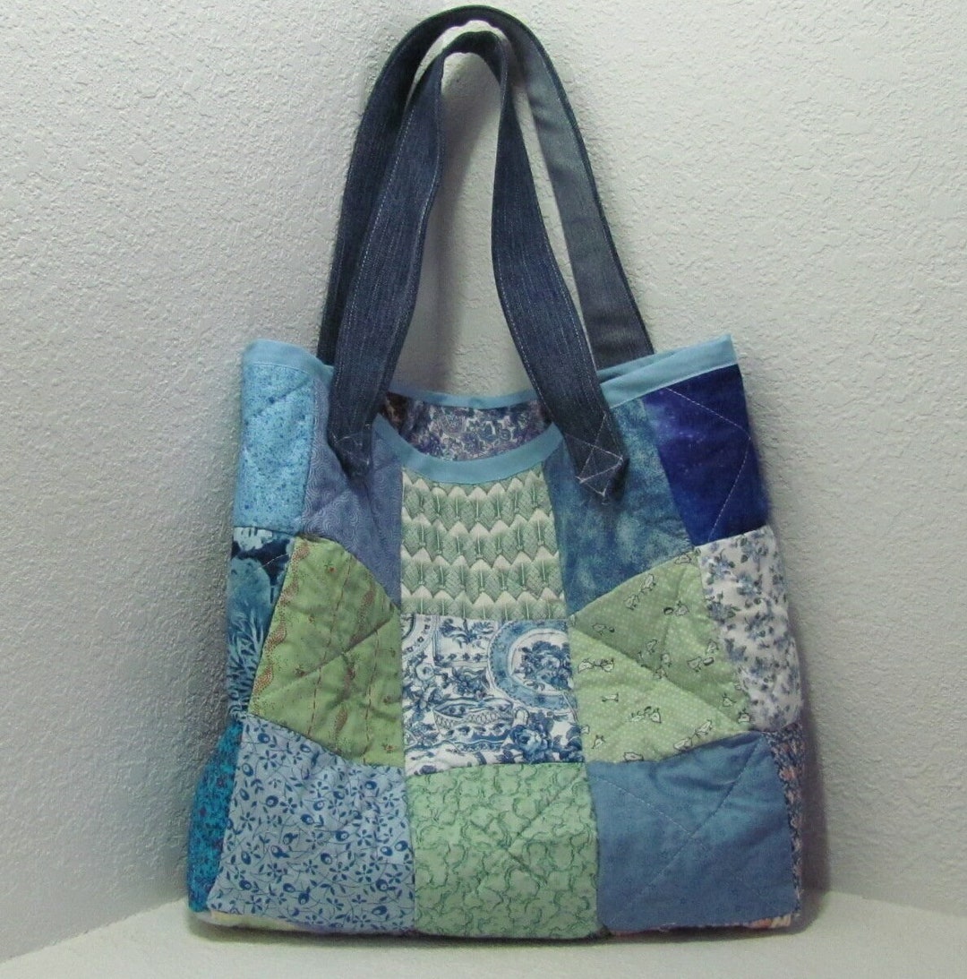 Tote Bag, Rag-quilted, Reversible, Colorful - Etsy