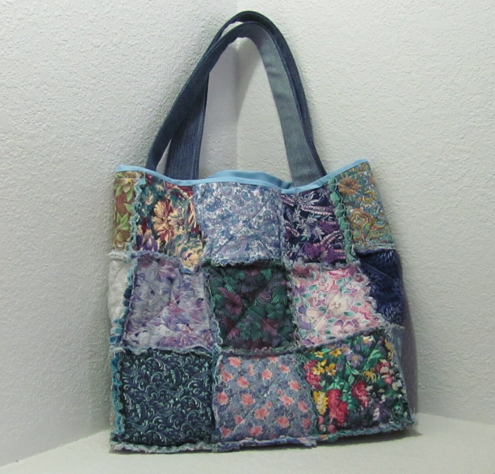 Tote Bag, Rag-quilted, Reversible, Colorful - Etsy