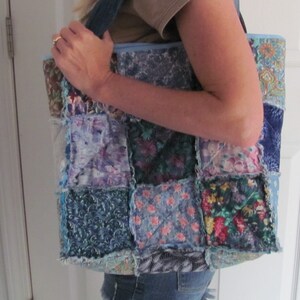 Tote Bag, Rag-quilted, Reversible, Colorful - Etsy