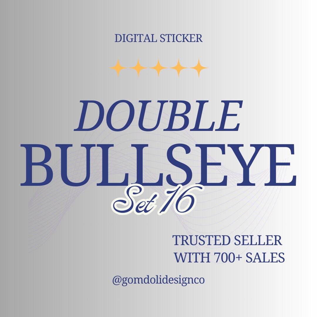 Double Bullseye 5 Star Normal Digital Sticker - Etsy