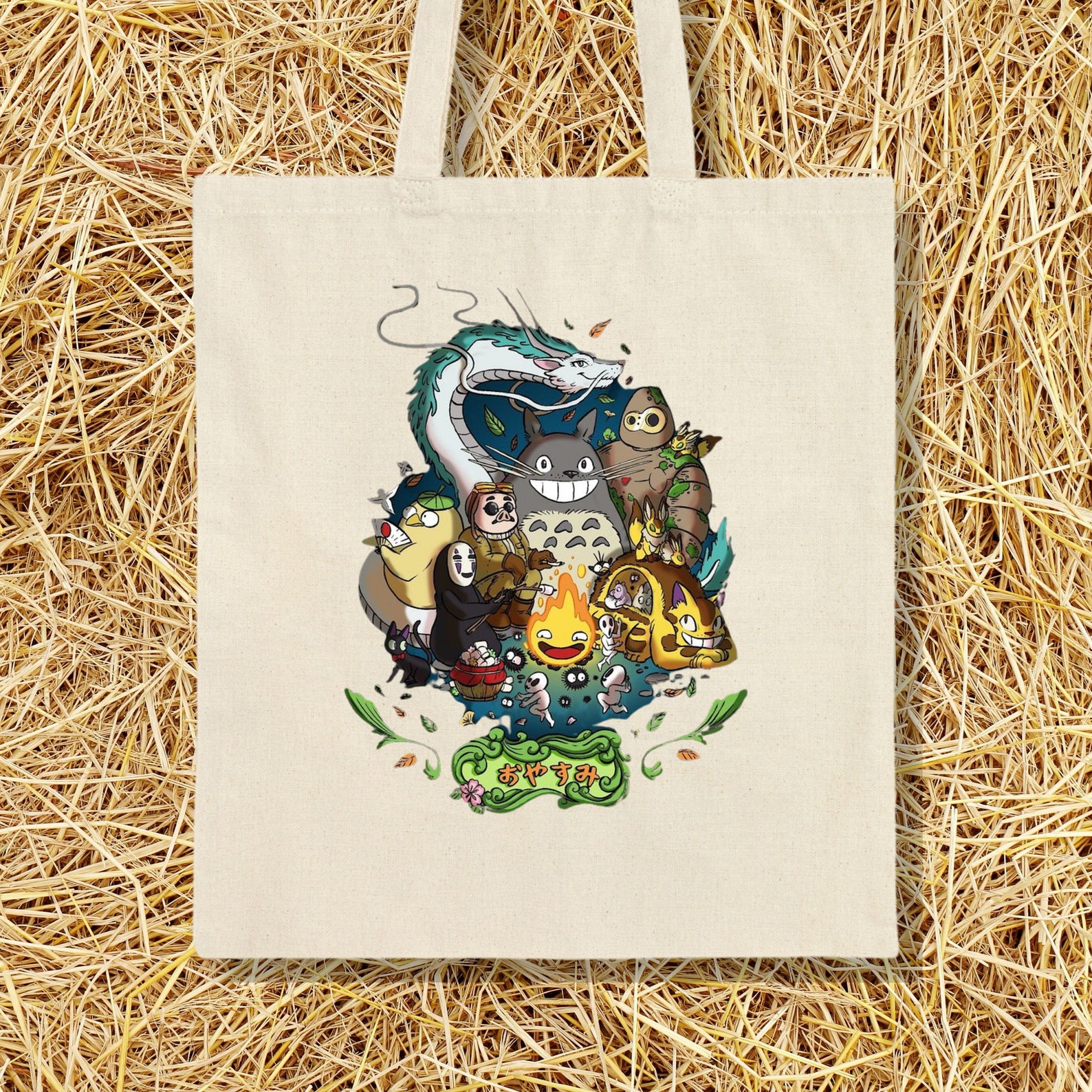 Studio Ghibli Friends Tote Bag, Ghibli Characters Gift, Funny Anime Bag ...