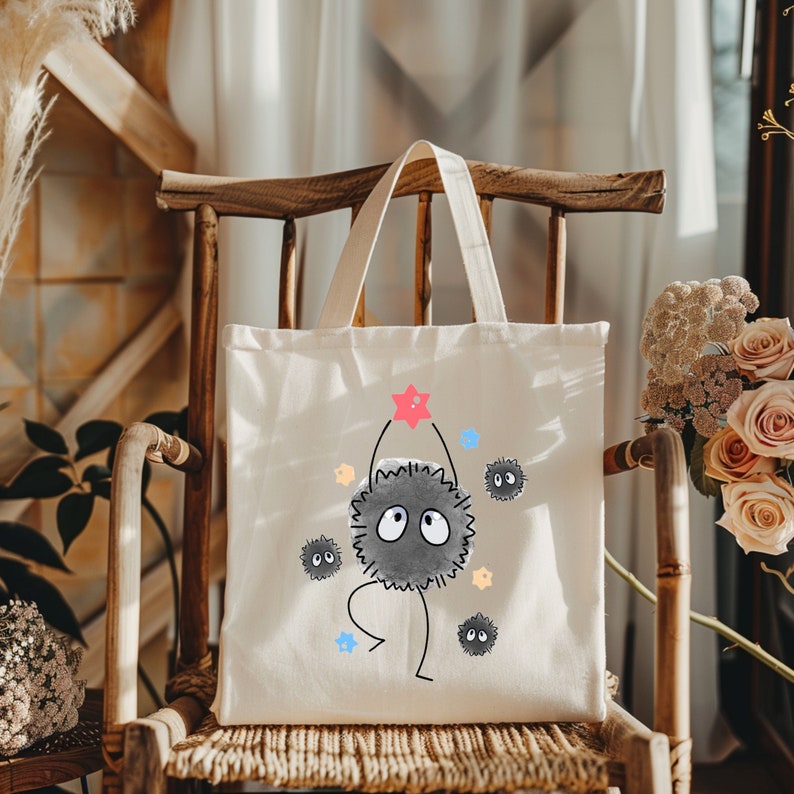 Soot Balls Tote Bag, Susuwatari, Ghibli Miyazaki Studi, Spirited Away ...