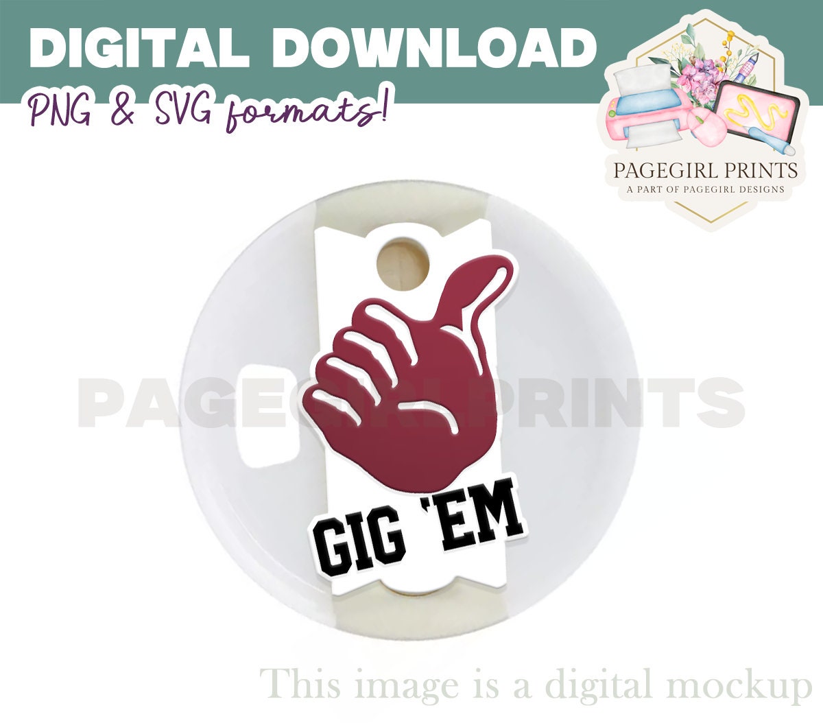 Gig Em Logo TAMU Coasters – Victory Lap