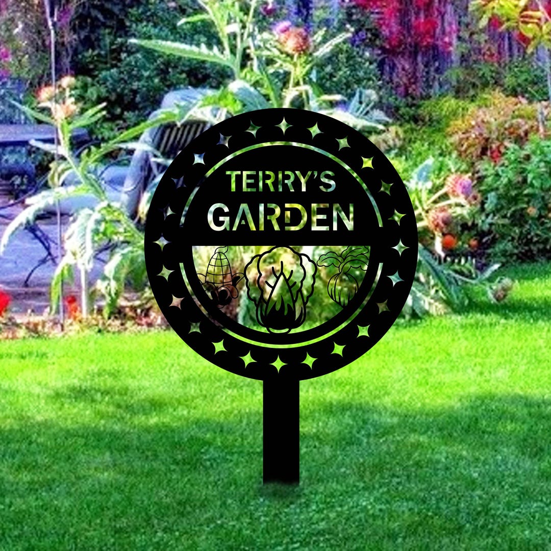 Personalized Steel Garden Stake, Custom Vegetable Garden Sign With ...