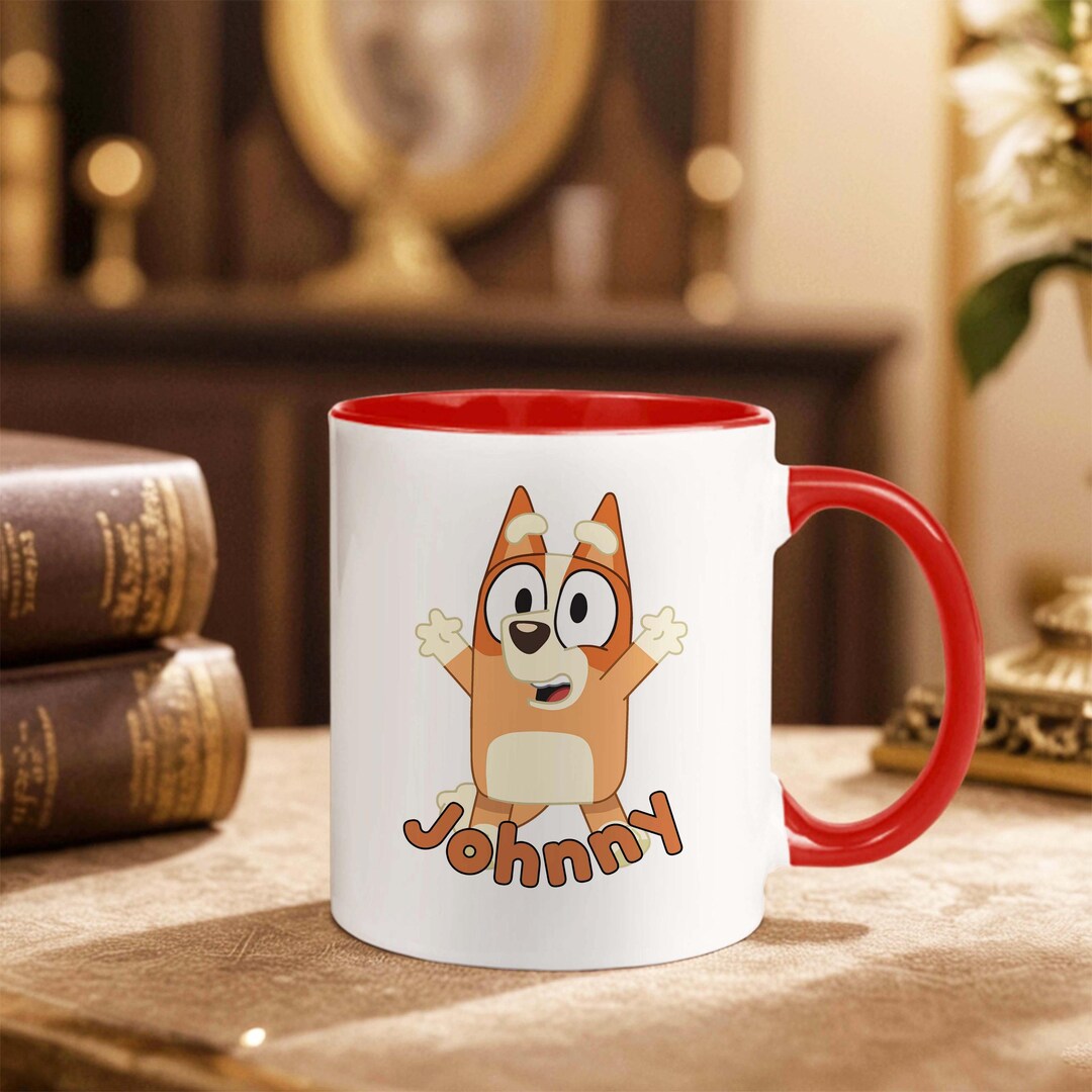 Personalized Bluey Mug,custom Name Mug,cool Ceramic Mug,11oz,blue Dog ...