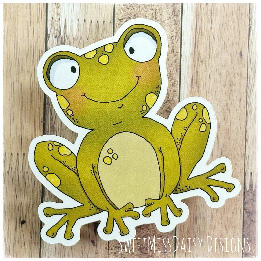 Happy Frog Sticker - 3x3 Vinyl Sticker, Illustrated by Anna Wight - Etsy