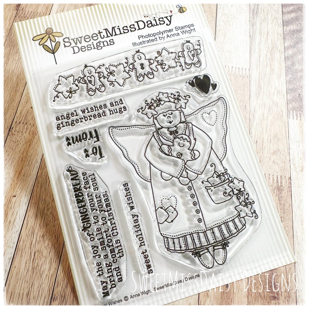 Angel Wishes — 4x5 Photopolymer Stamp Set, Illustrated by Anna Wight - Etsy