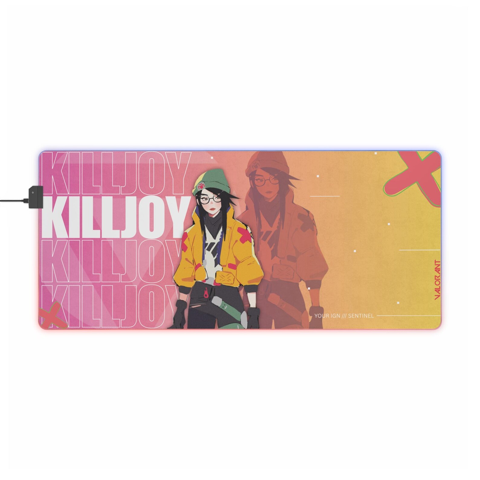 Personalized LED Gaming Mouse Pad, Valorant Killjoy, Valorant Merch ...
