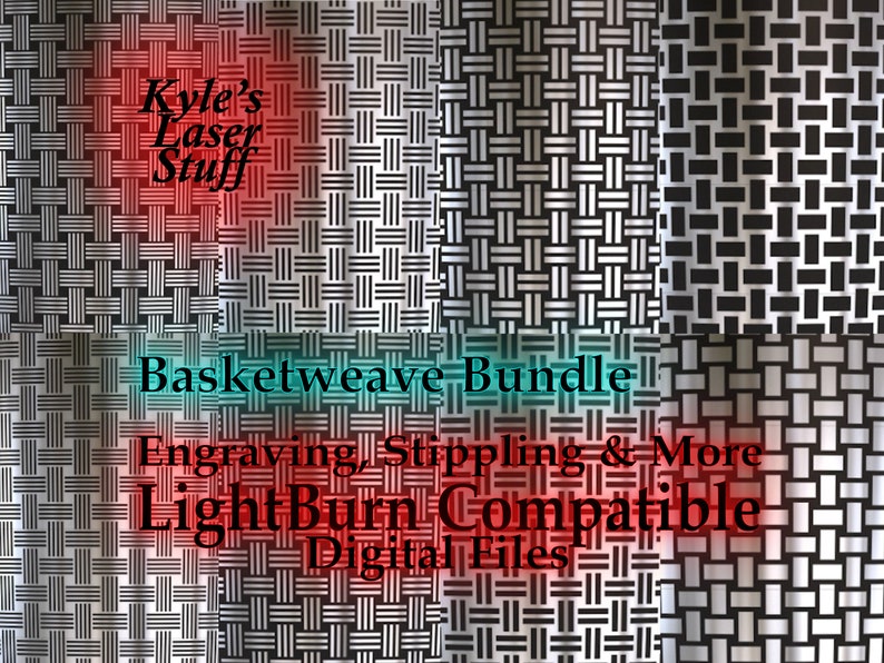 Basketweave Vector Bundle - 8 Pack - Laser Ready Engraving and Stipple ...