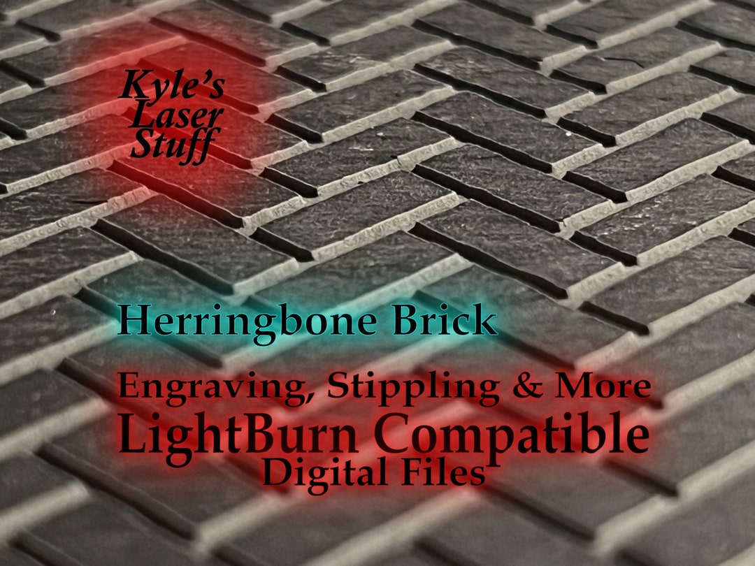 Herringbone Brick Pattern 2 Pack - Laser Ready Engraving and Stipple ...
