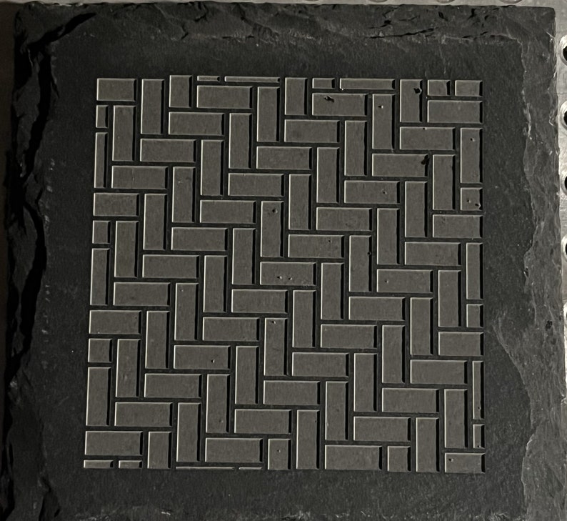Herringbone Brick Pattern 2 Pack - Laser Ready Engraving and Stipple ...