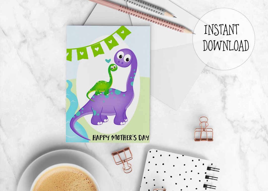 Precious Mother's Day Template, Dinosaur Mother's Day Card, Mother's ...