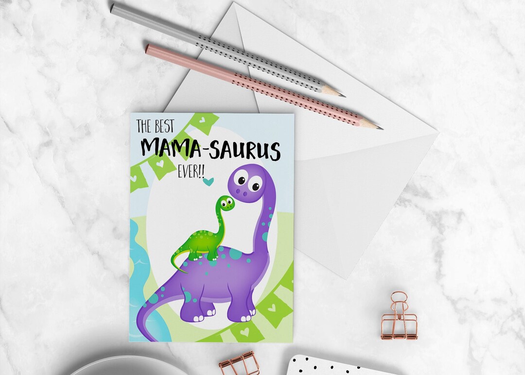 Personalized Dinosaur Mother's Day Card: Mama-saurus Gift (digital) - Etsy