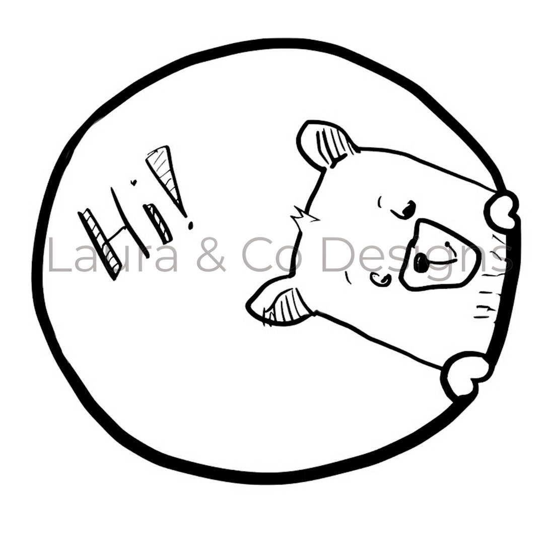 Hand Drawn Hi Bear SVG for Cricut - Etsy