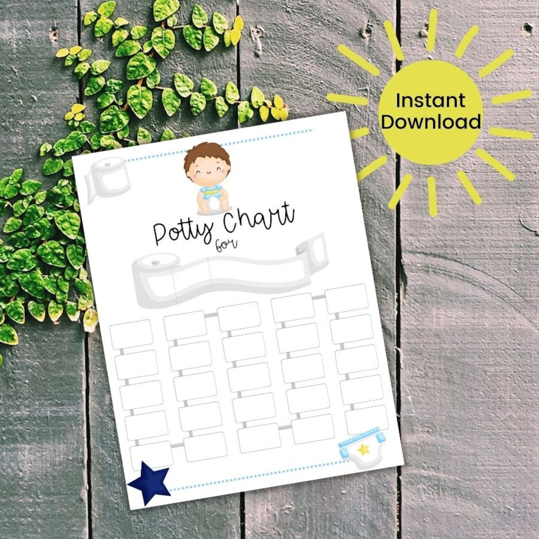 Boy Potty Training Chart, Toilet Training Chart, Potty Training ...