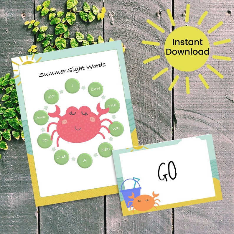 Summer Sight Words for Kids, Summer Reading Goals, Sight Word Flash ...