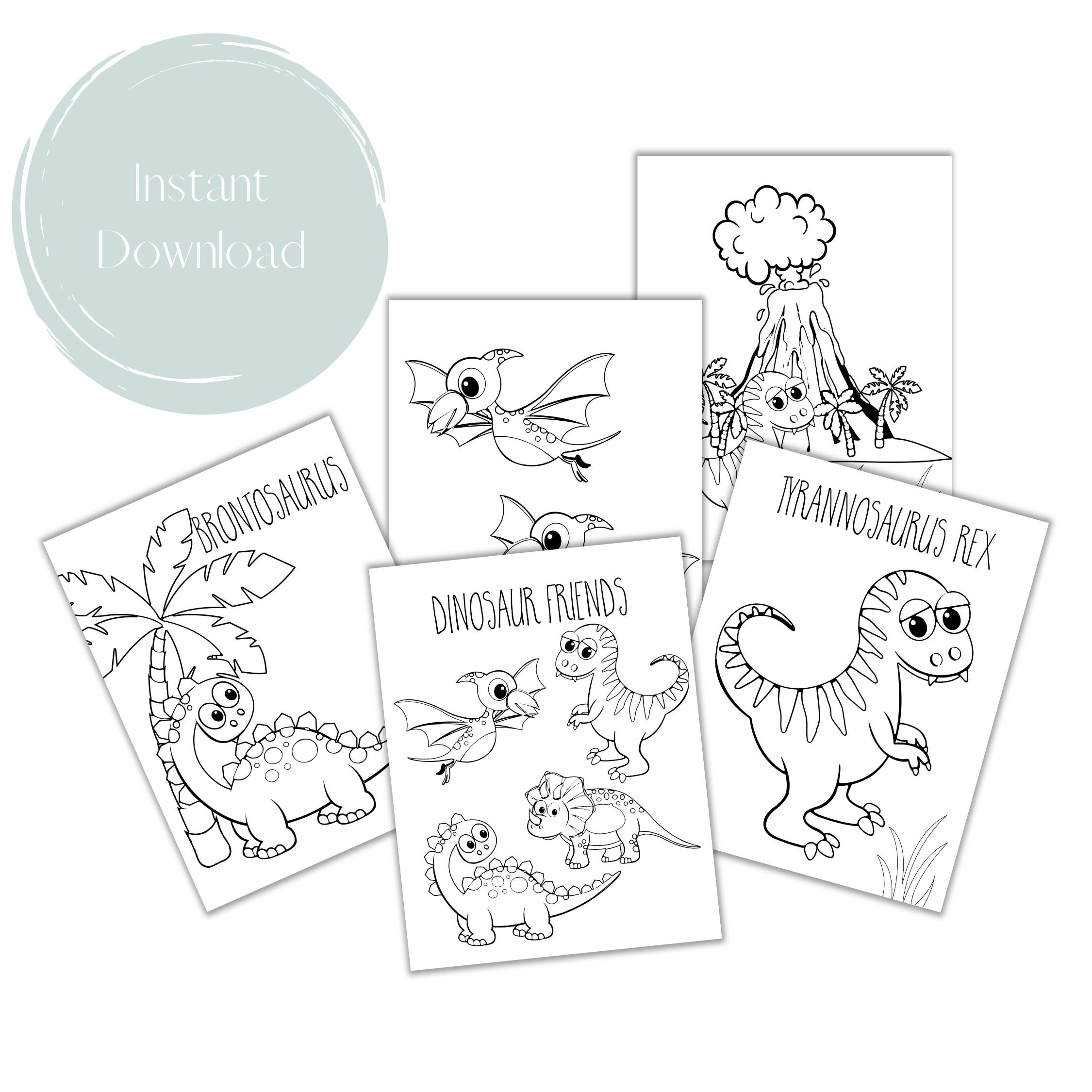 Kids Coloring Book, Dinosaur Coloring Book, Coloring Activity - Etsy