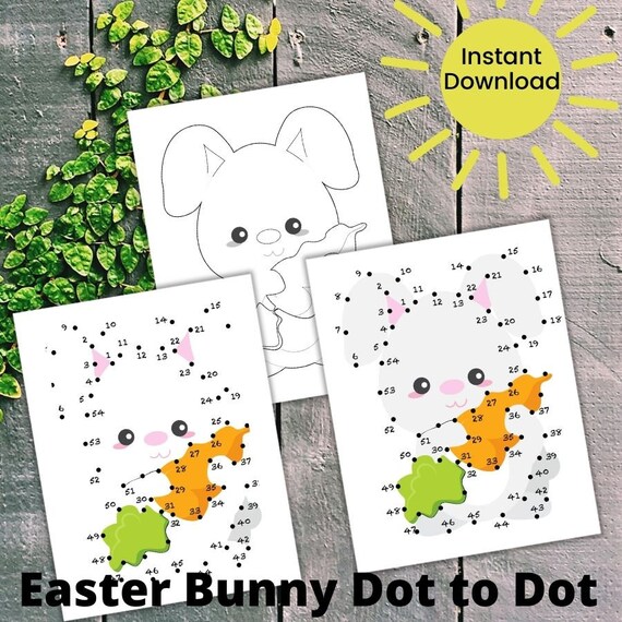 Easter Bunny Dot to Dot Printable Kids Easter Activity | Etsy
