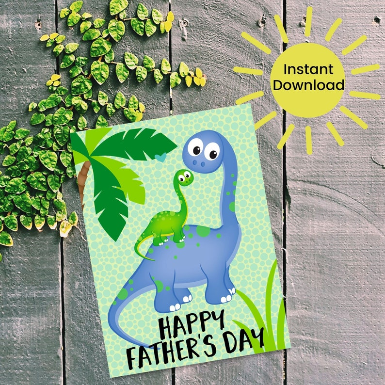 Adorable Dinosaur Card, Dinosaur Father's Day Card, Father's Day ...