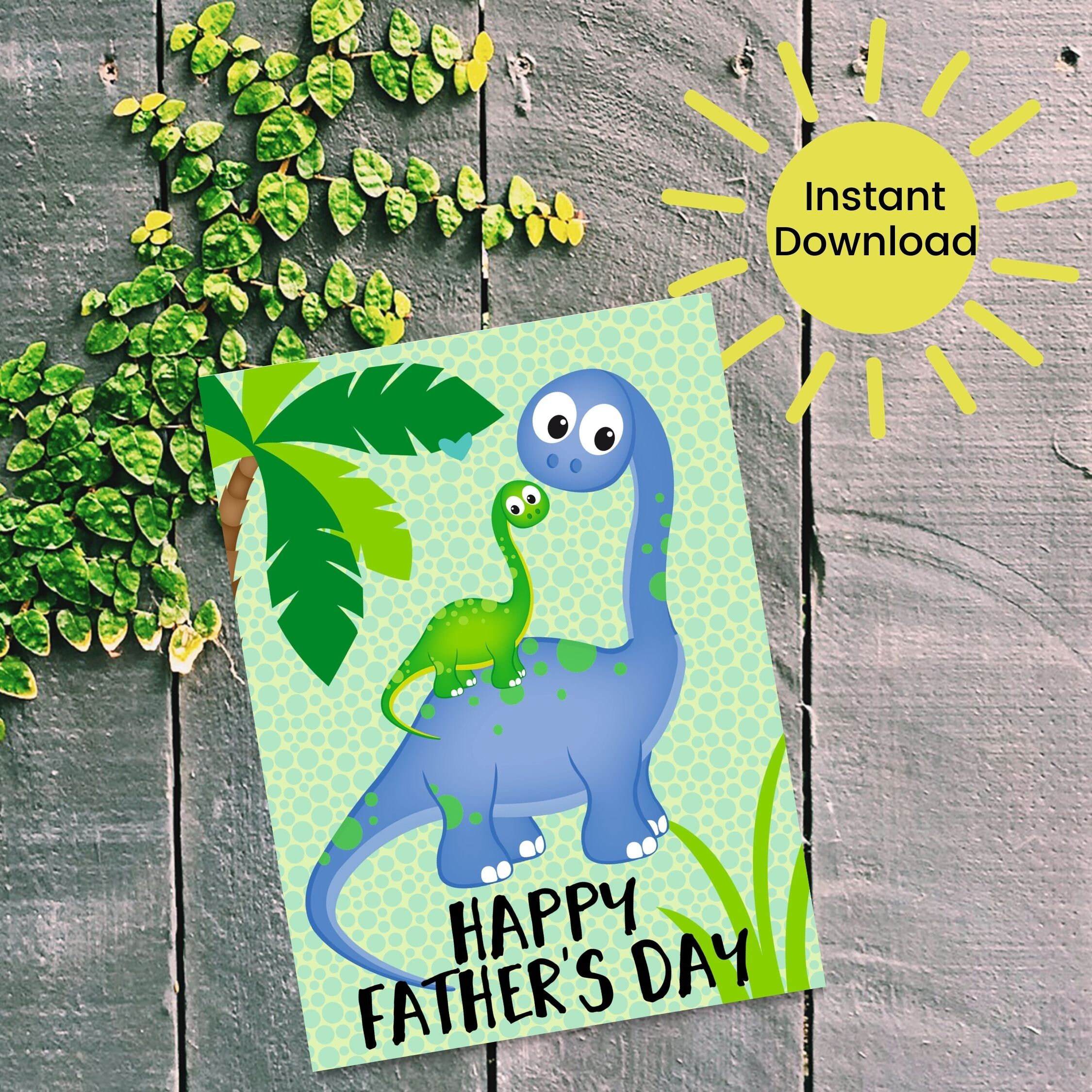 Adorable Dinosaur Card, Dinosaur Father's Day Card, Father's Day ...