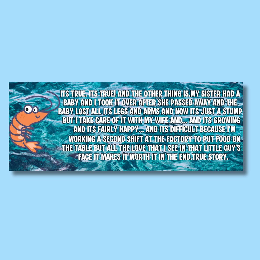 Shark Tale Shrimp Meme Sticker: Funny Vinyl Decal - Etsy