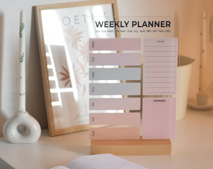 9x24 or 14x36 Weekly Dry Erase Whiteboard Planner, Barnwood, Walnut ...