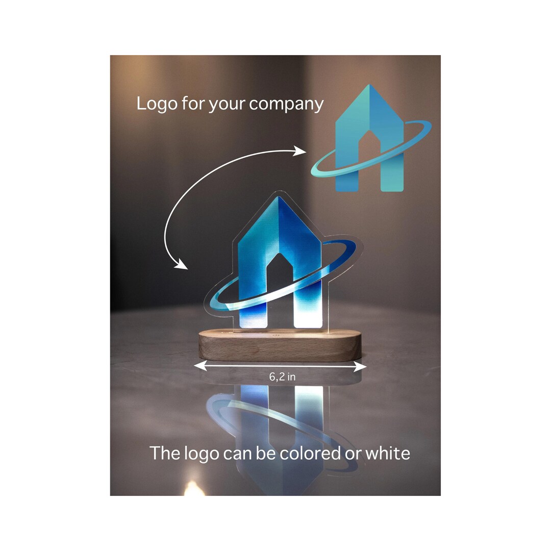 Custom Logo Light Lamp, Wood Business Logo Night Light, Custom Logo ...