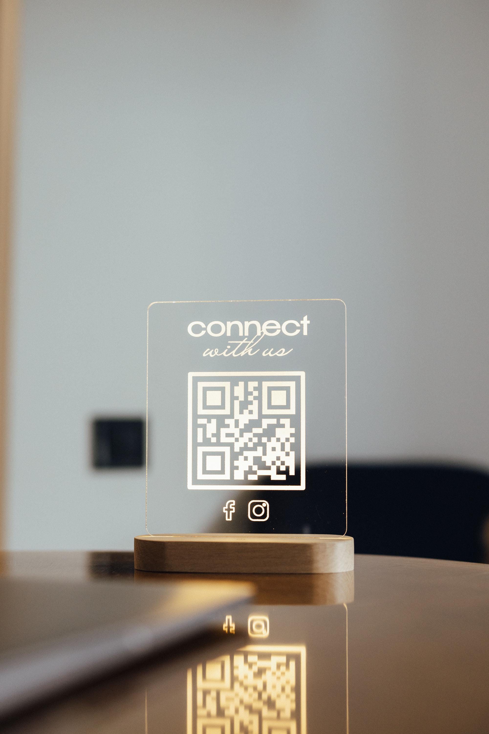 QR Code Social Media Sign, Scan to Pay Sign Business Acrylic, Lets Get ...