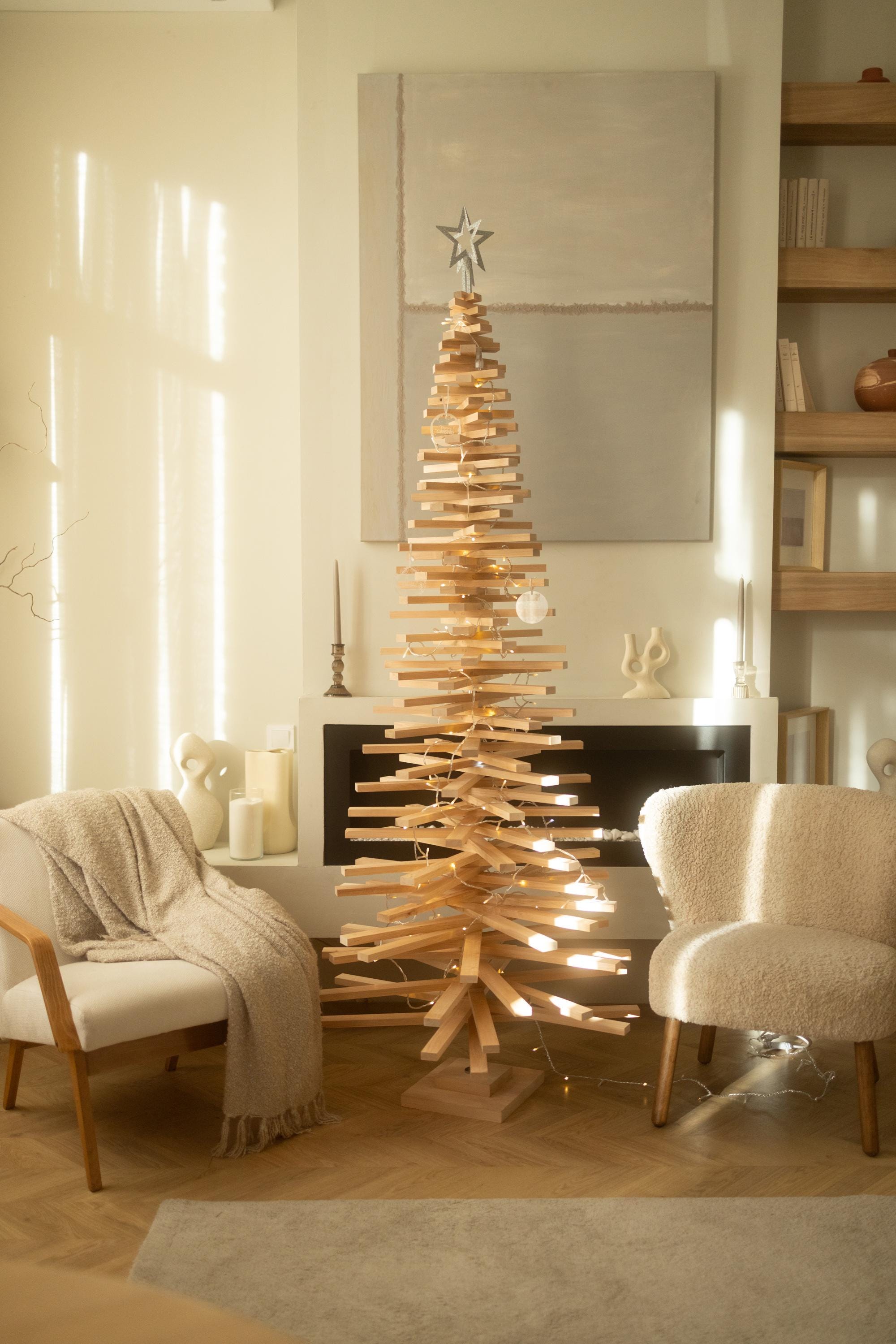 Design Wooden Rotating Christmas Tree, Wood Christmas Tree, Christmas ...