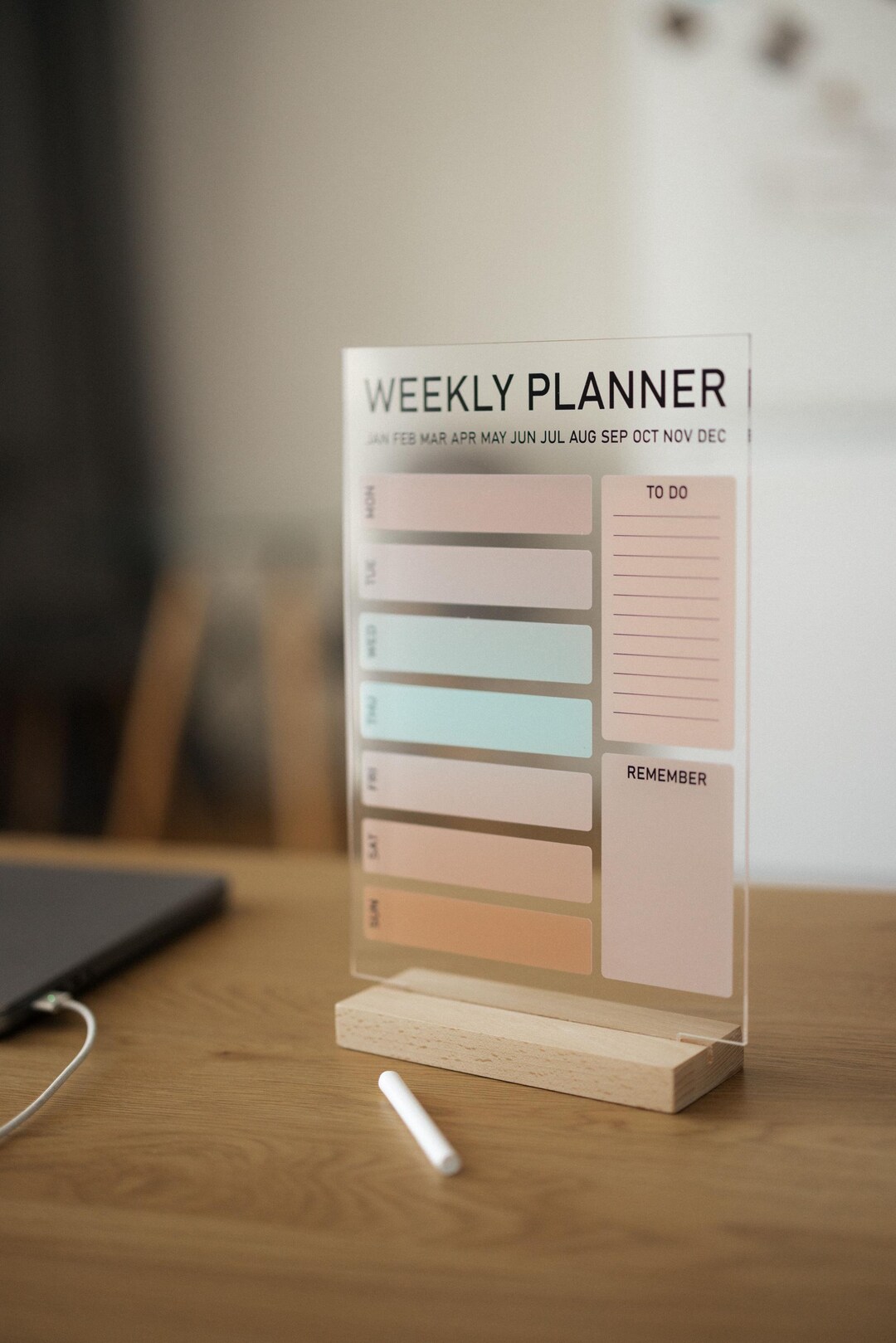 Personalized Acrylic Weekly Planner, Dry Erase Weekly Calendar ...