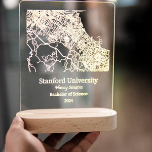 Custom Campus Map Night Light, University Map Acrylic Plaque ...