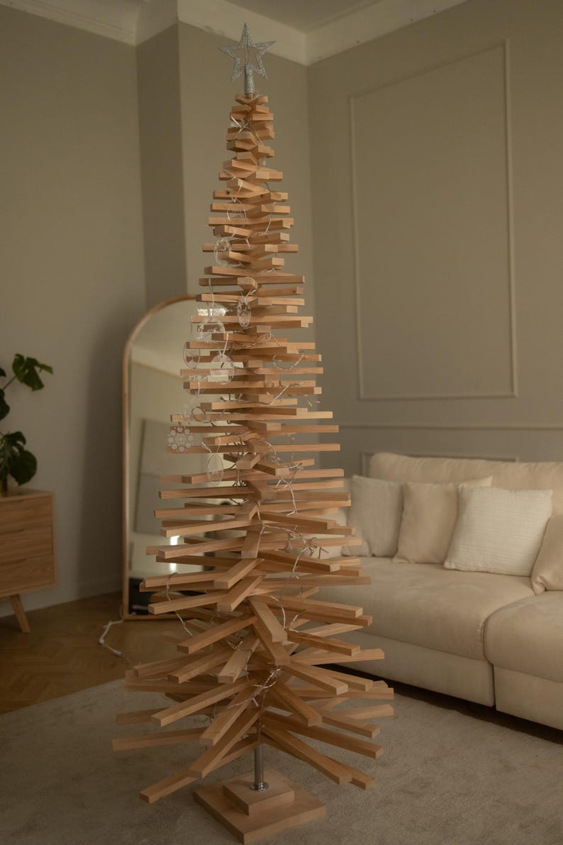 Design Wooden Rotating Christmas Tree, Wood Christmas Tree, Christmas ...