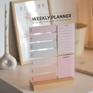 Acrylic Glass, Weekly Planner, Weekly Plan, Personal Weekly Planner ...