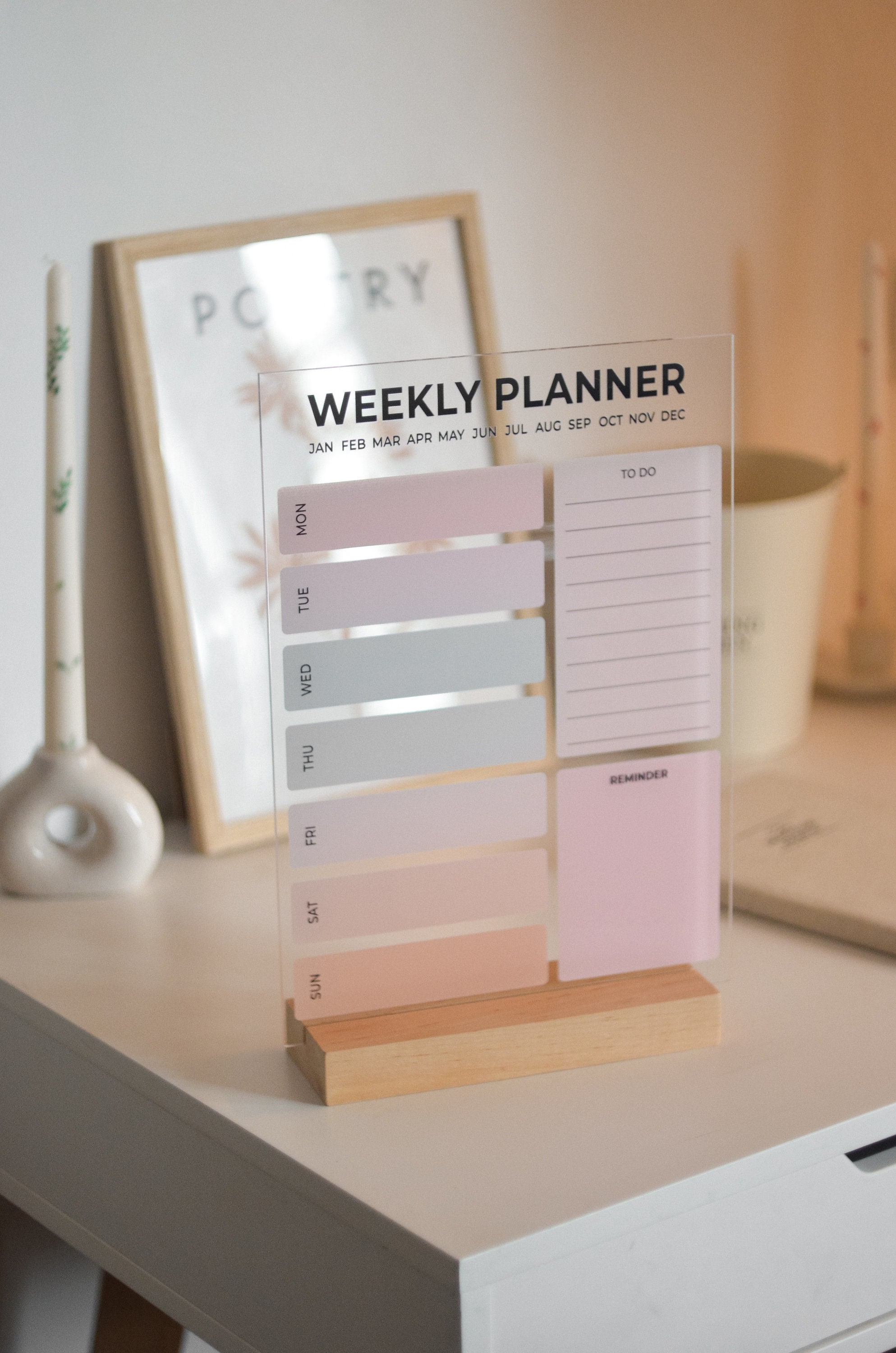 Acrylic Glass, Weekly Planner, Weekly Plan, Personal Weekly Planner ...