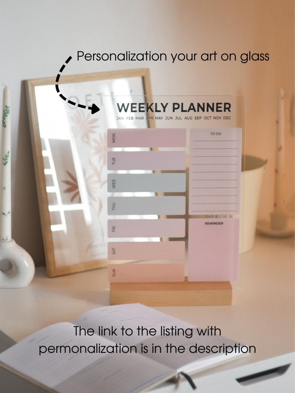 Acrylic Weekly Planner, Dry Erase Weekly Calendar, Personal Weekly ...