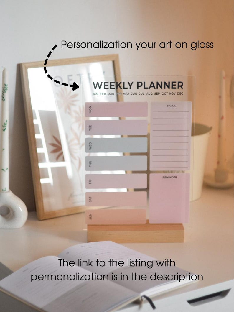 Acrylic Weekly Planner, Dry Erase Weekly Calendar, Personal Weekly ...
