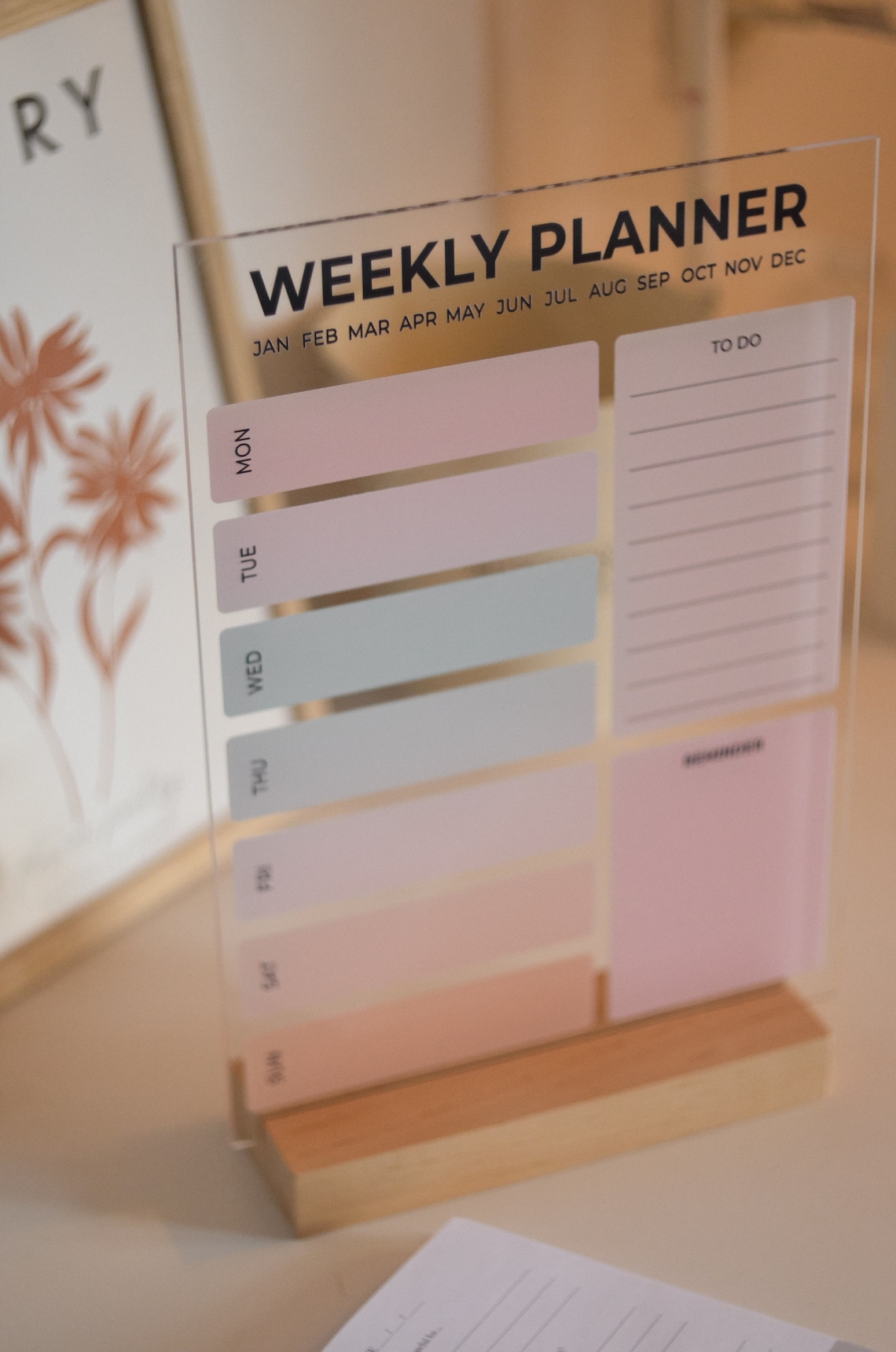 Acrylic Glass, Weekly Planner, Weekly Plan, Personal Weekly Planner ...