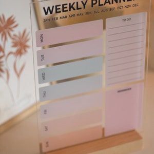 Acrylic Glass, Weekly Planner, Weekly Plan, Personal Weekly Planner ...