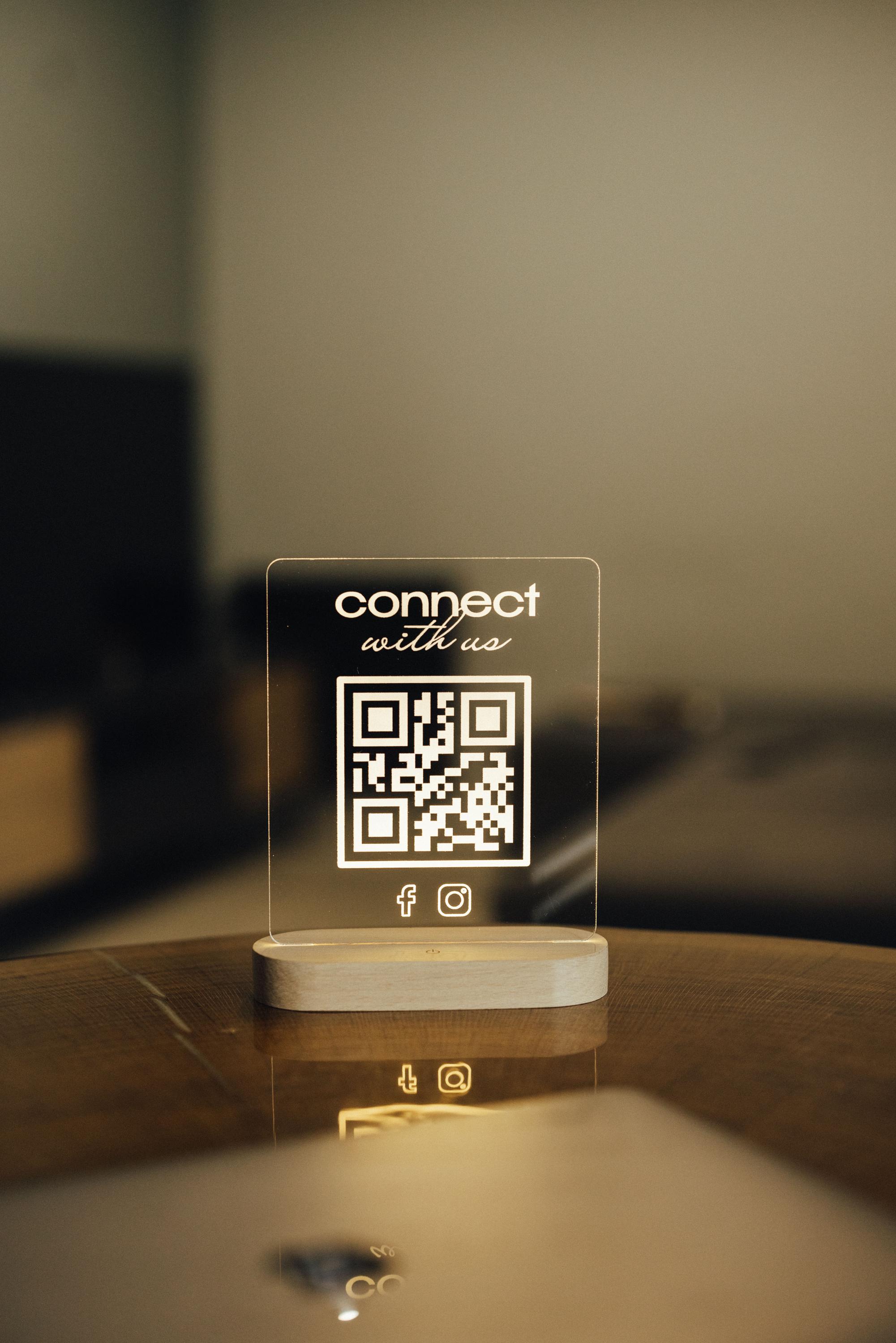 QR Code Social Media Sign, Scan to Pay Sign Business Acrylic, Lets Get ...