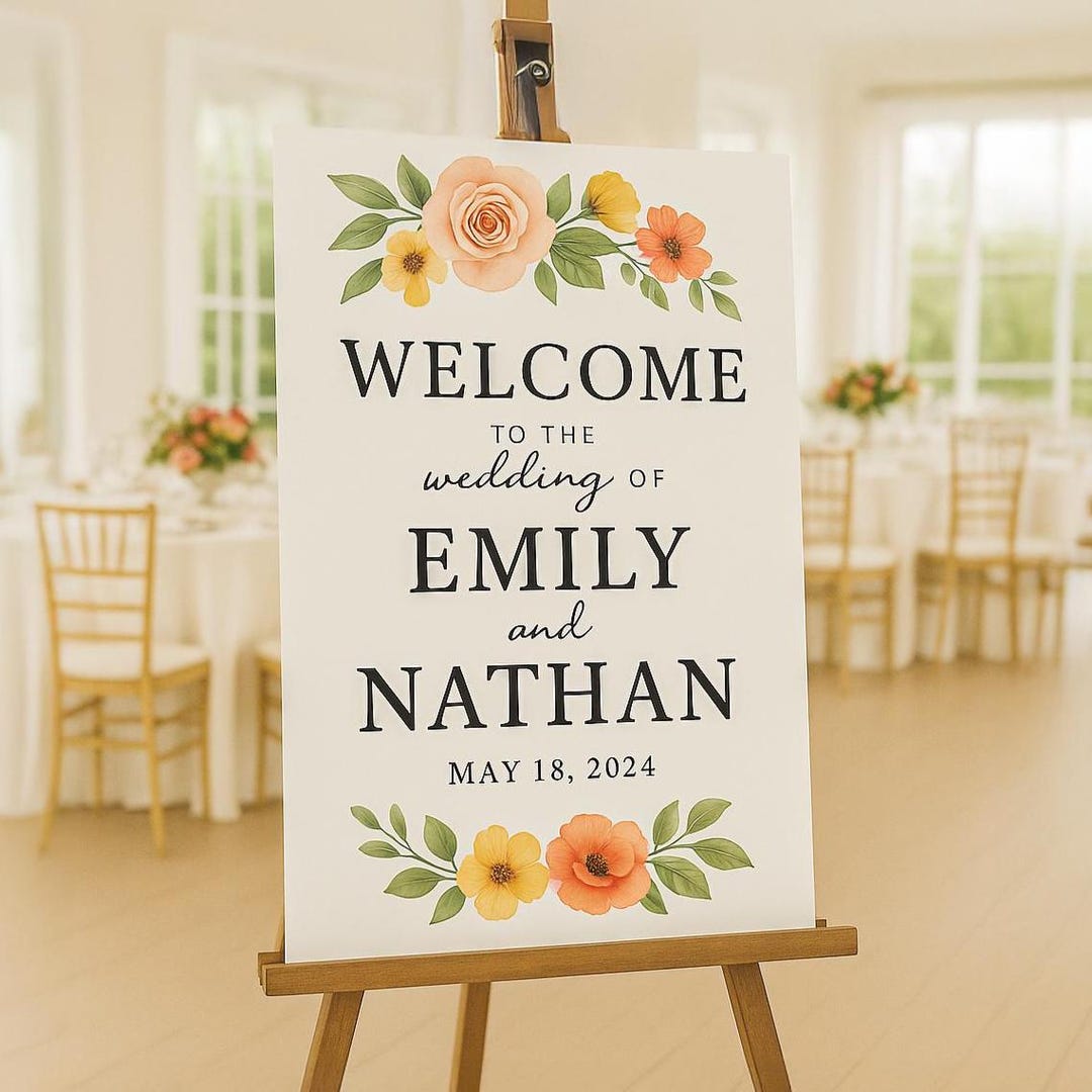 Acrylic Wedding Sign With Names, Wedding Welcome Sign, Modern Wedding ...