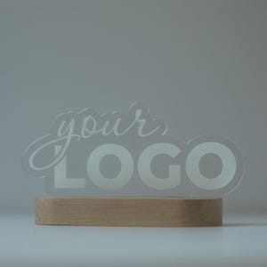 Custom Logo Light Lamp, Corporate Gifts, Wood Business Logo Night Light ...