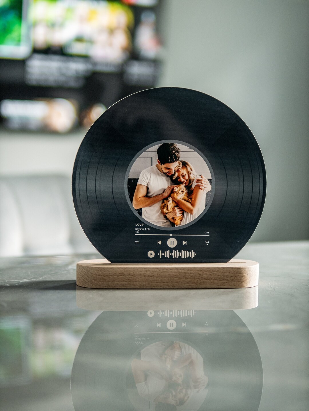 Personalized Music Plaque With Stand, Custom Album Cover Song Plaque ...