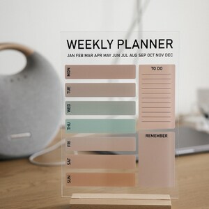Personalized Acrylic Weekly Planner, Dry Erase Weekly Calendar ...