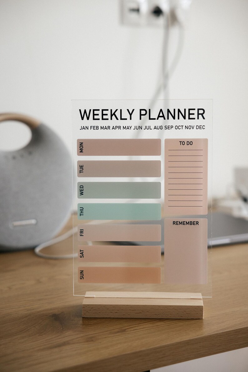 Acrylic Weekly Planner, Family Organizer, Notes & Appointments - Etsy