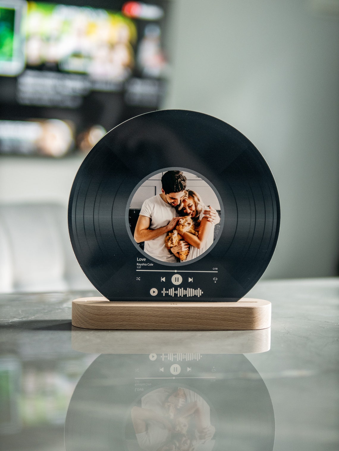 Personalized Music Plaque With Stand, Custom Album Cover Song Plaque ...