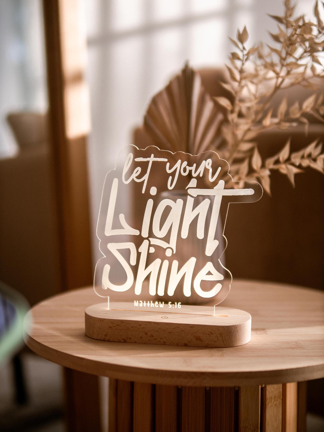 Let Your Light Shine Christian Night Light, Religios Sign Gift ...
