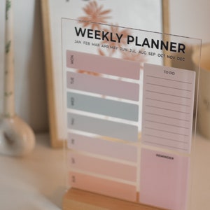 Acrylic Glass, Weekly Planner, Weekly Plan, Personal Weekly Planner ...