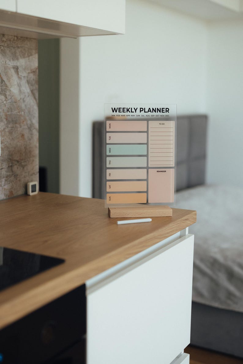 Acrylic Weekly Planner, Family Organizer, Notes & Appointments - Etsy