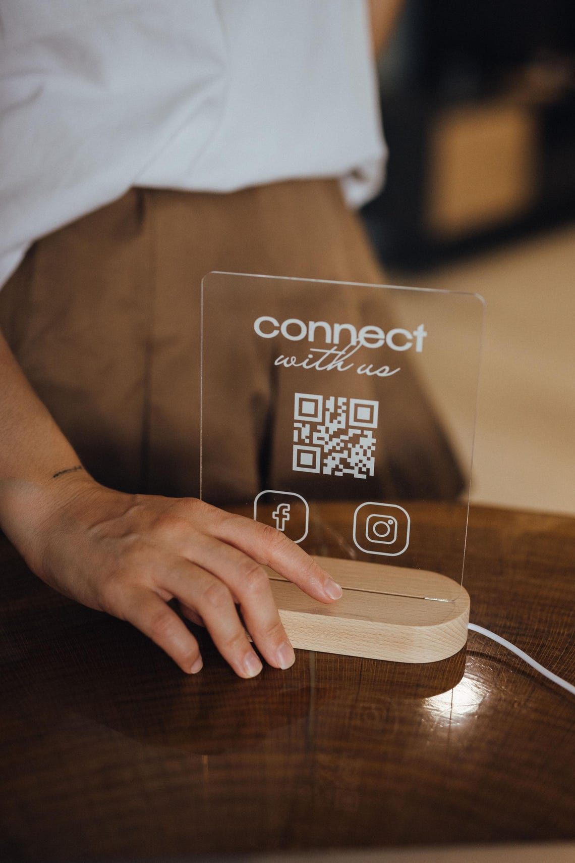 Personalized LED QR Code Sign, Scan to Pay Sign, Connect With Us Sign ...